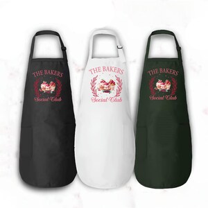 The Bakers Social Club Apron, Baking Lover Squad Apron, Christmas Gift ...