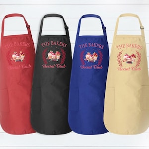 The Bakers Social Club Apron, Baking Lover Squad Apron, Christmas Gift ...