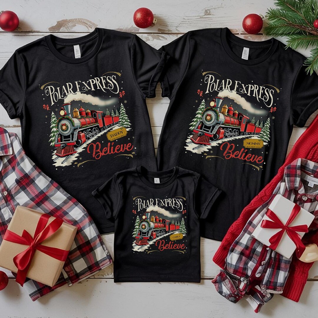 Custom Polar Express Family Christmas Shirts, Polar Express Train ...