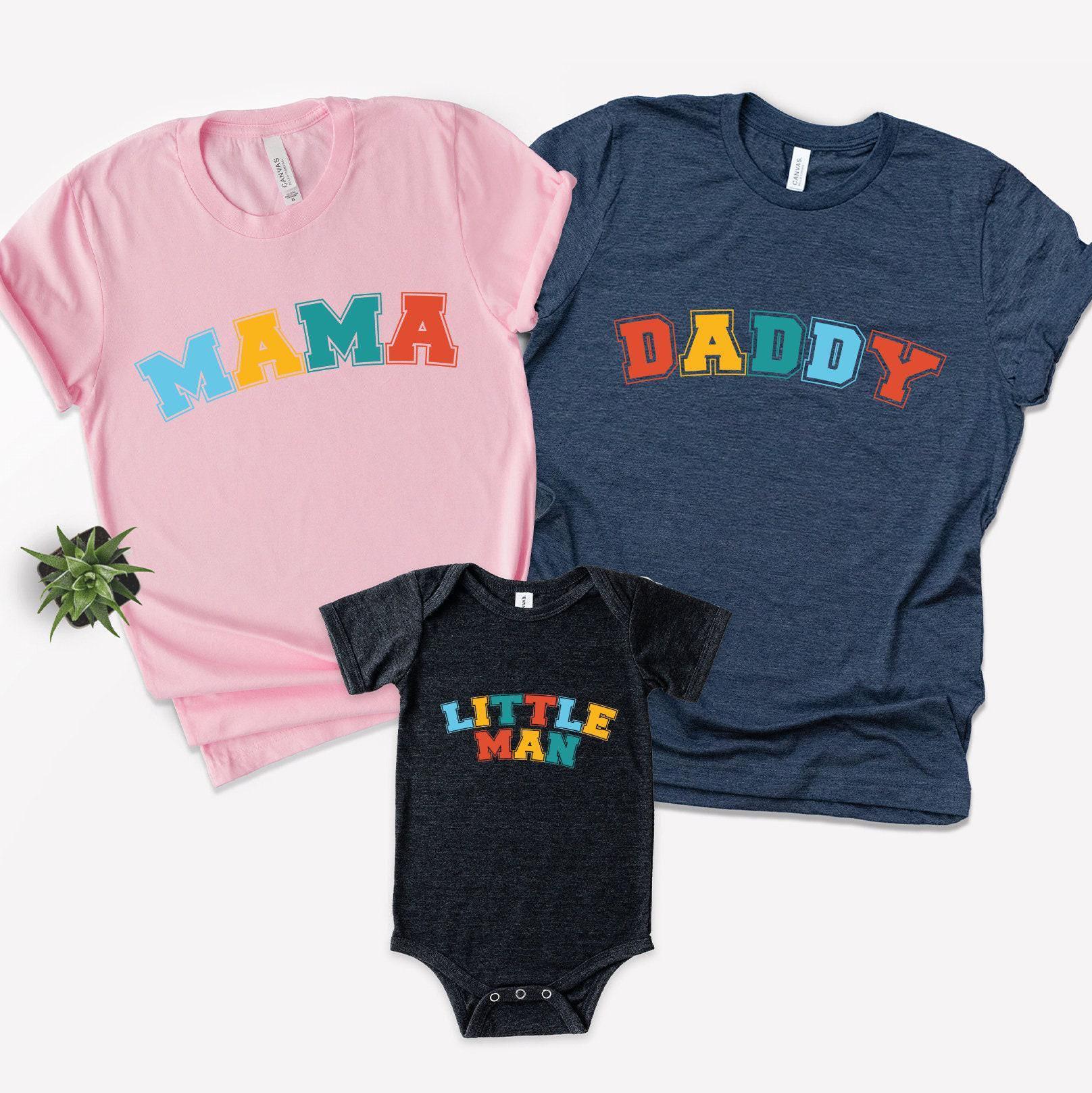 Mama Daddy and Little Man Shirt, Daddy's Little Man, Mommy and Me, Mama ...