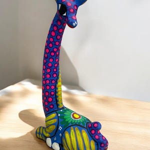 Giraffe Figurine Mexican Folk Art Hand Painted Matte Giraffe. Colorful ...