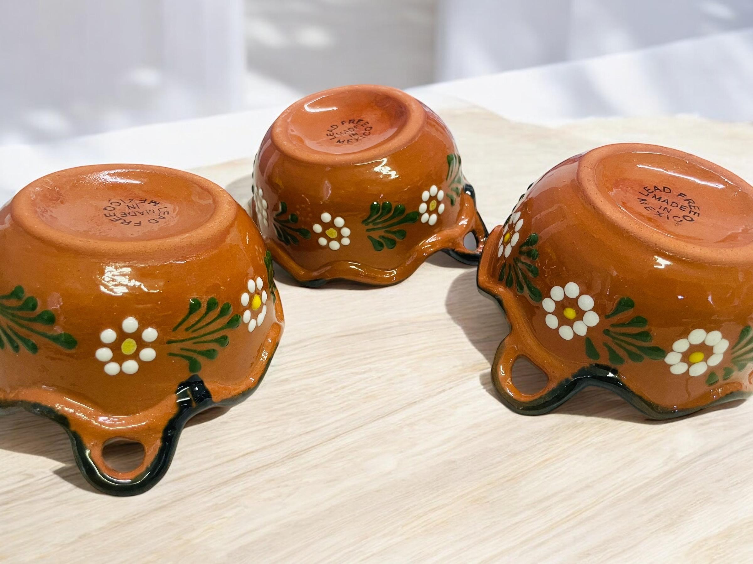 Set of Large Talavera Salsa Bowls. Mexican Handmade Red Clay Salsa ...