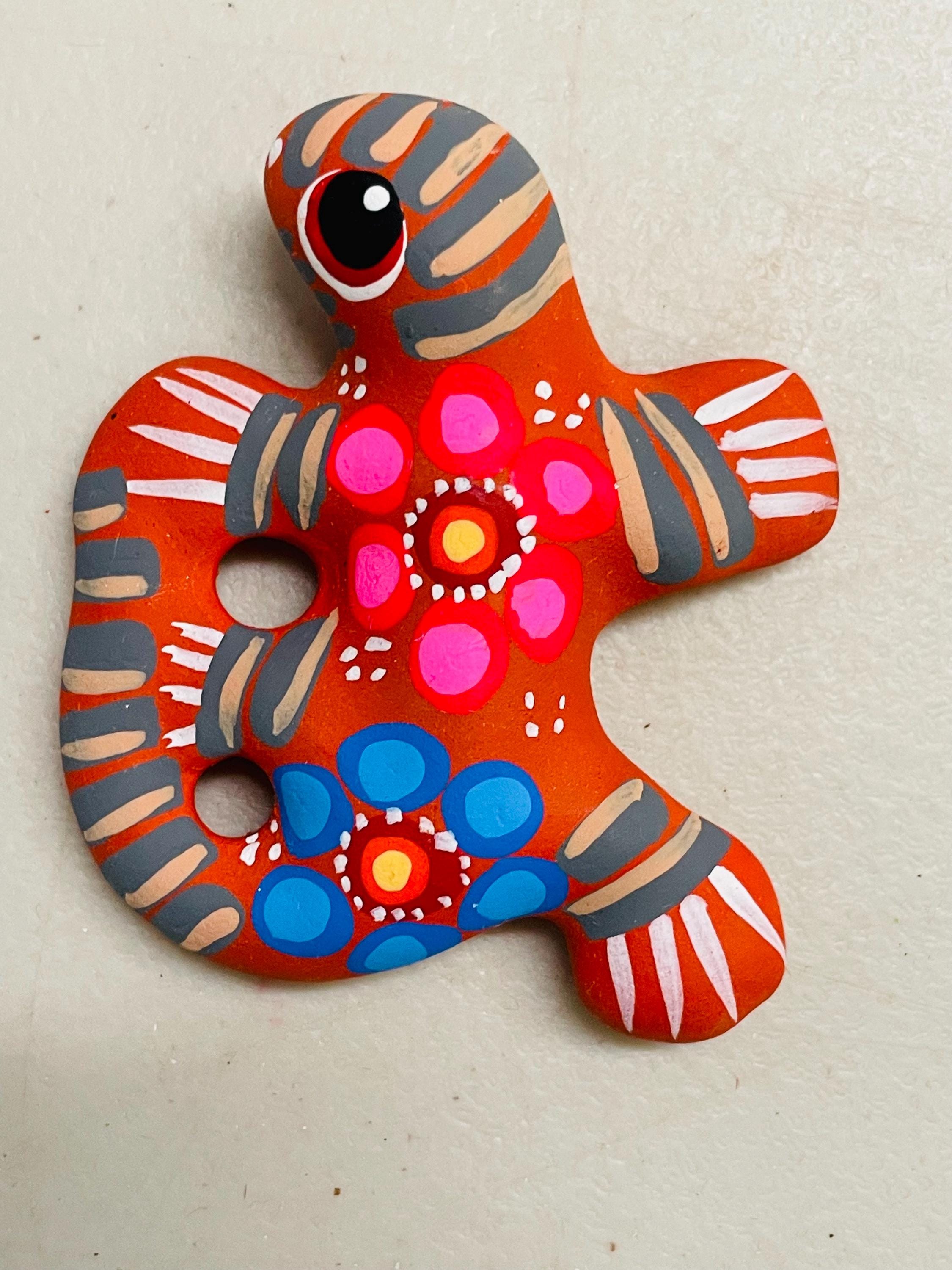 Mini Clay Iguana / Lizard. Hand Painted Mexican Folk Art. Wall Décor ...