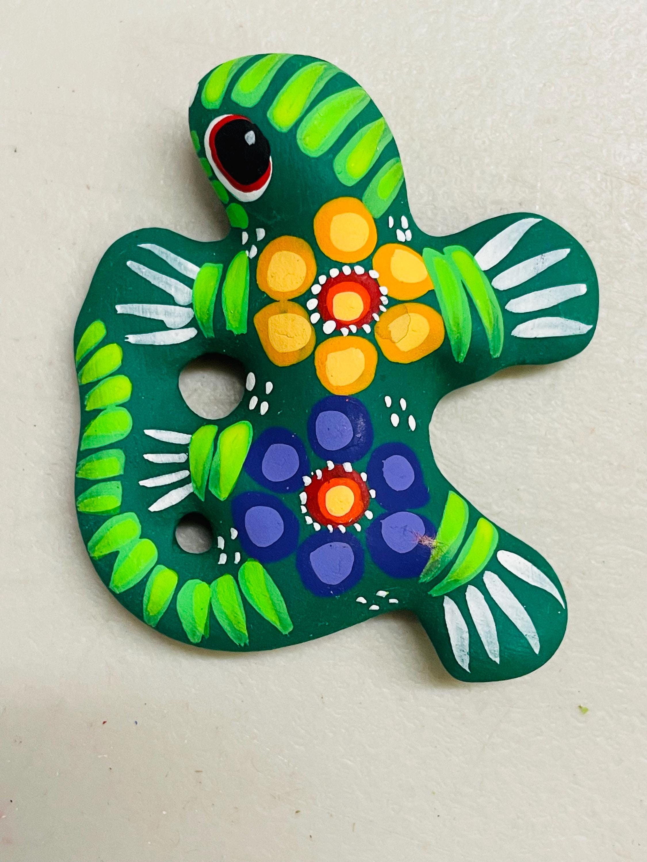 Mini Clay Iguana / Lizard. Hand Painted Mexican Folk Art. Wall Décor ...
