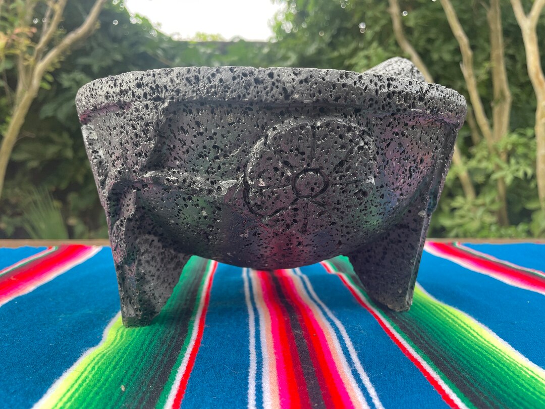 Large Hand Made Molcajete / Stone Mortar and Pestle. Molcajete Volcanic ...