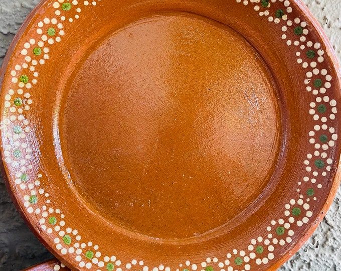 9 in Mexican Hand Painted Barro Salad Plates Set of 4 Green Floral ...