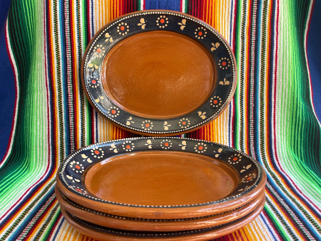 Barro Dinnerware / Oval Hand Painted Dinner Plates, Set of 2 Blue or ...