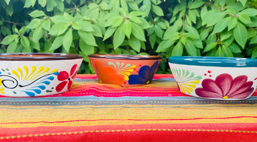 Mexican Barro Hand Painted Bowl / Mexican Clay / Terra-cotta / - Etsy