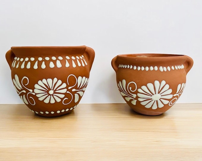 Beautiful Talavera Planter Embroidery Design. Brown and White Talavera ...