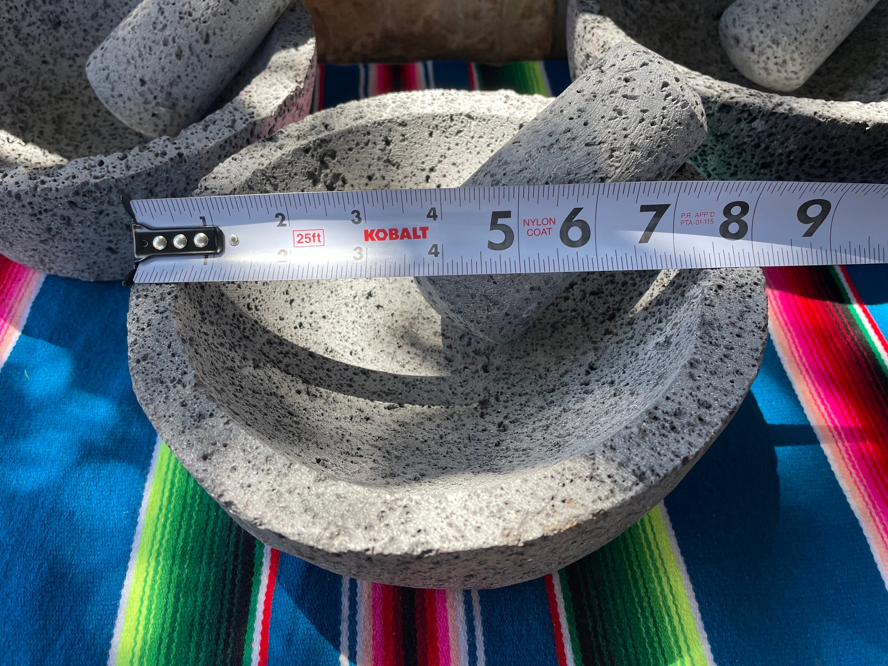8in Made in Mexico Molcajete Tazon 100% Volcanic Rock. Mortar and ...