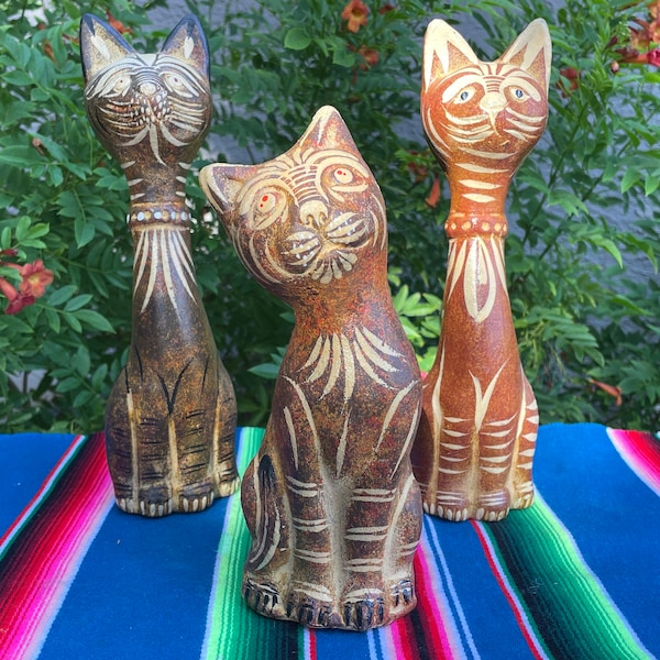 Mexican Cat Figurine - Etsy
