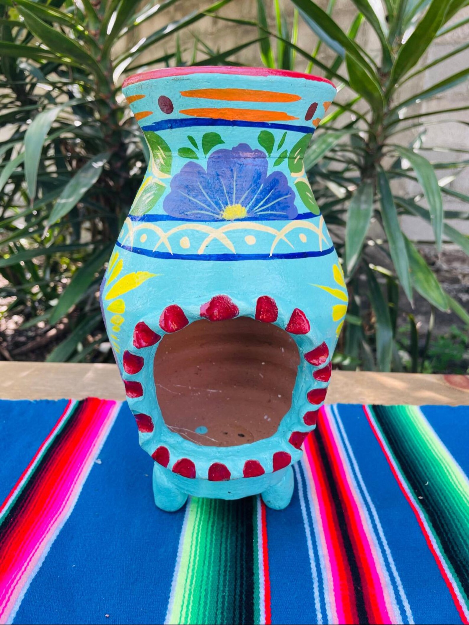 Hand Painted Clay Chimney Incense Burner, Hand Made Barro Chiminea ...