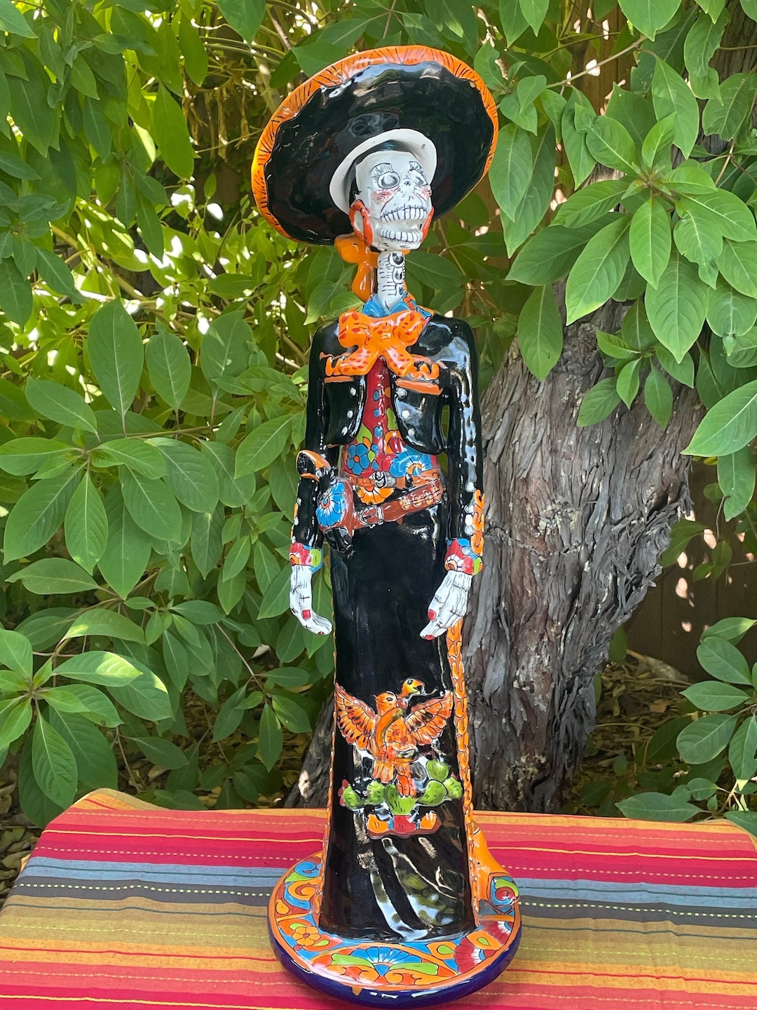 Ex Large Talavera Catrina With Charro. Artist Gerardo Garcia Dia De Los ...
