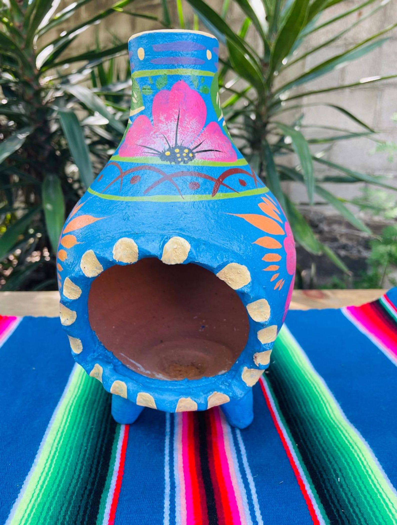 Hand Painted Clay Chimney Incense Burner, Hand Made Barro Chiminea ...