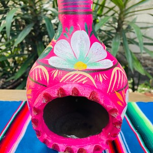 Hand Painted Clay Chiminea Incense Burner, Hand Made Barro Chiminea ...