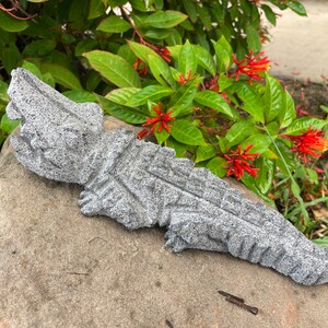Large Volcanic Stone Crocodile Sculpture – 12” Hand Carved Mexican ...