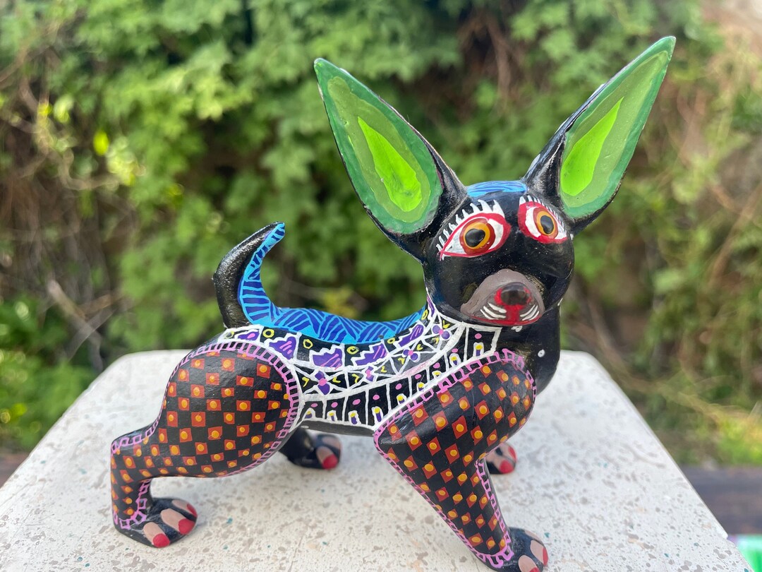 Exquisite Dog Alebrije, Oaxaca Folk Art, Wood Sculpture, Hand Carved ...
