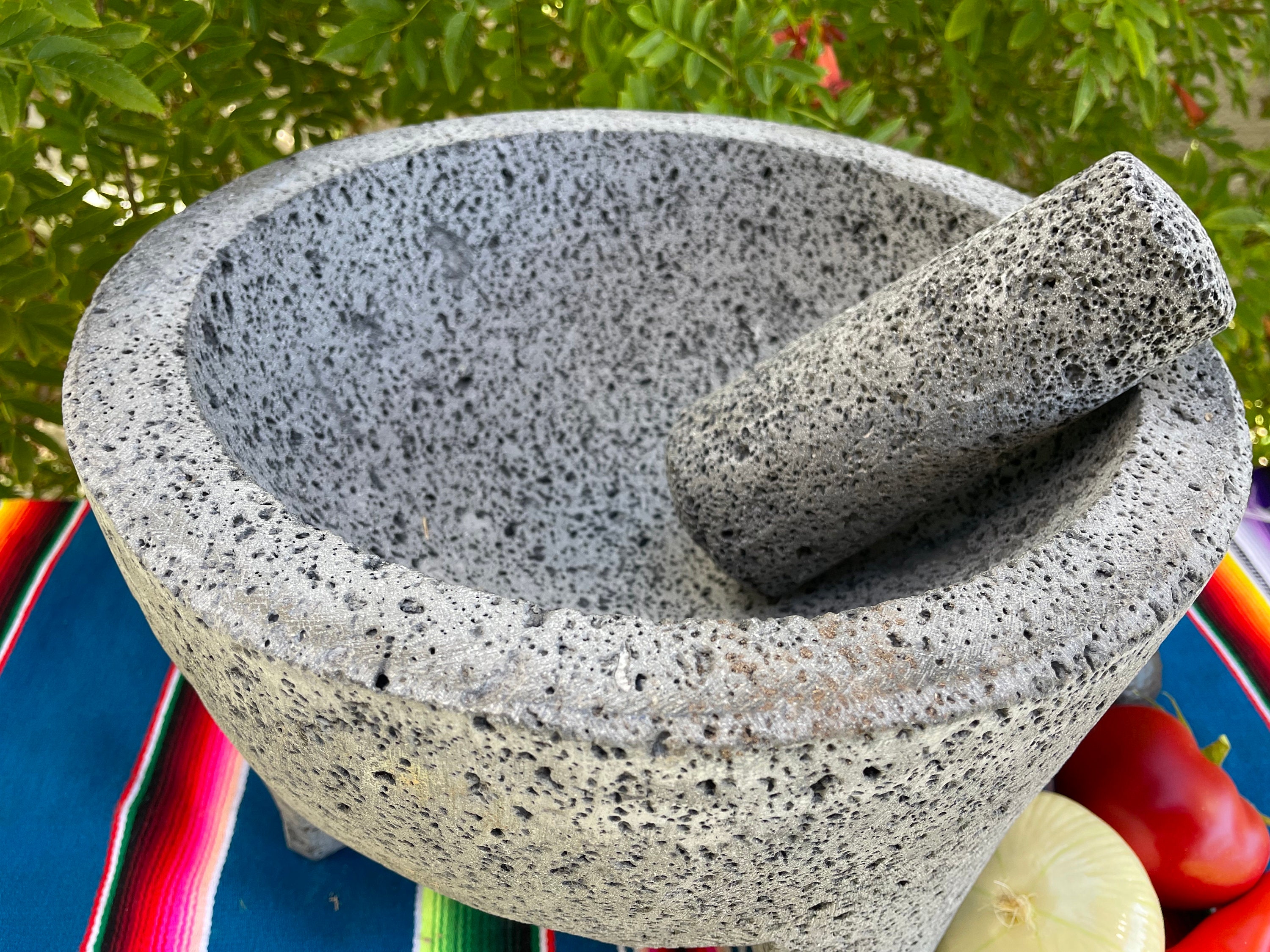 Extra Large 12 in Molcajete Hecho En México!!100% Volcanic Rock. Mortar ...