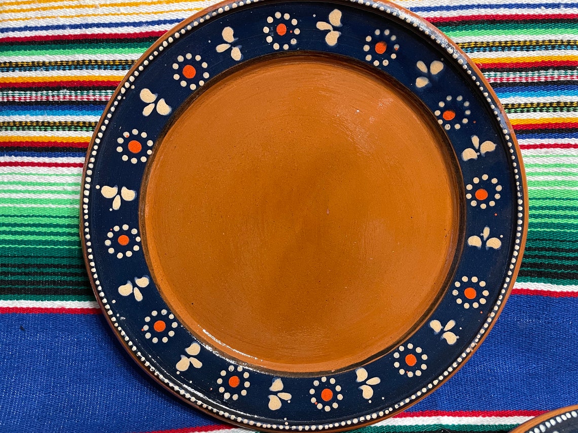 Large, Set of 4, 12.5 in Mexican Barro Charger Plates/ Rustic Dinner ...