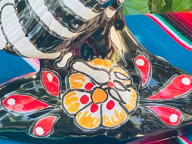 Extra Large Talavera Skeleton Roadrunner, Dia De Los Muertos ...