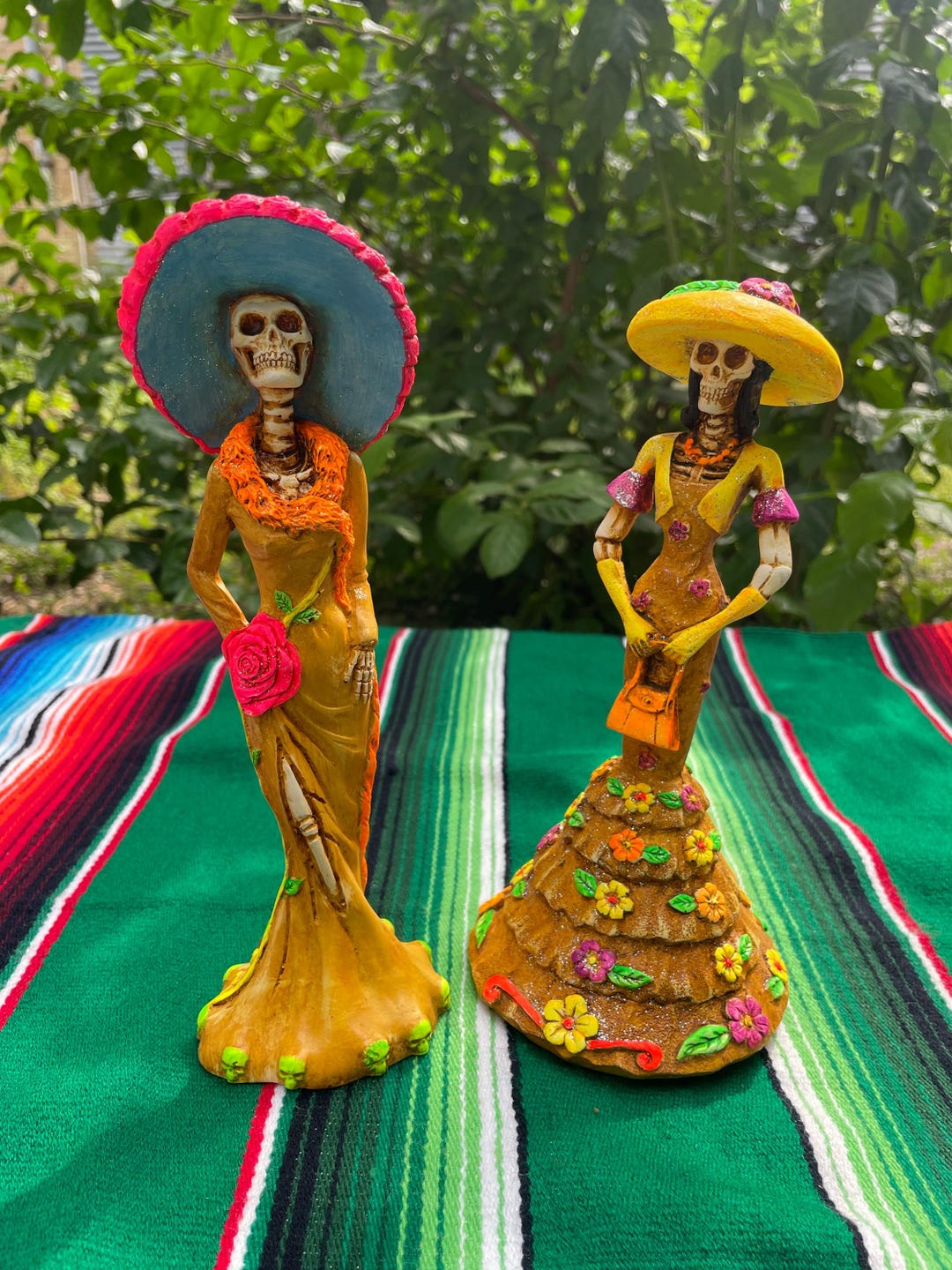 Elegant Catrina Yellow Dress With Floral Hat / Dia De Los Muertos ...