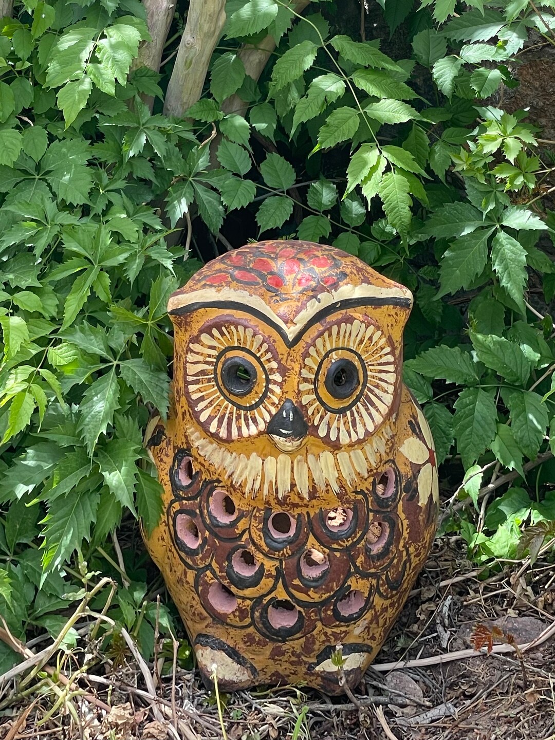 Extra Large Owl Luminary. Búho De Barro Luminaria. Owl Clay Flower Pot ...