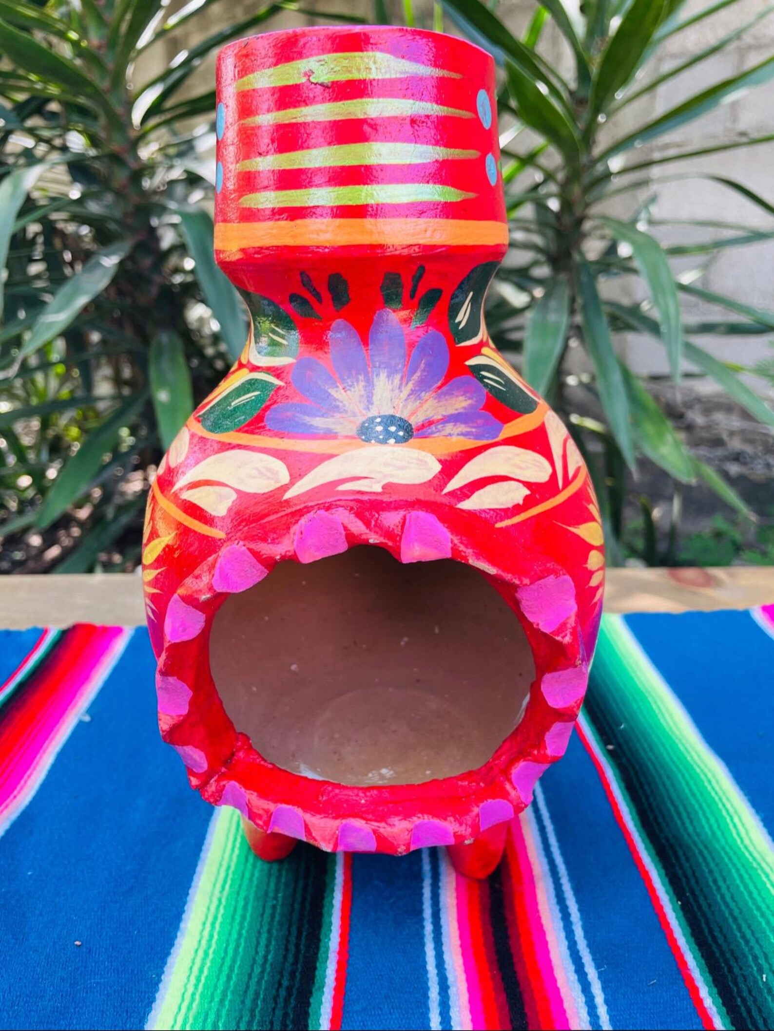 Hand Painted Clay Chimney Incense Burner, Hand Made Barro Chiminea ...