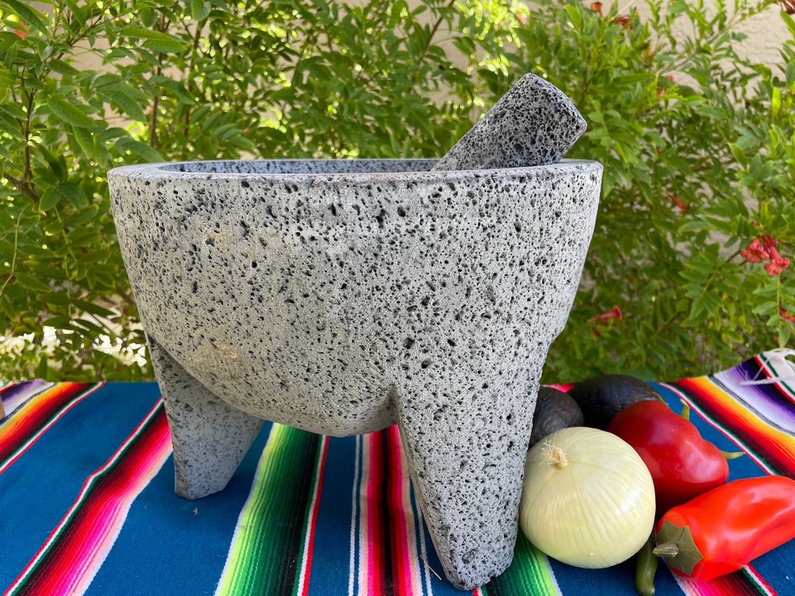 Extra Large 12 in Molcajete Hecho En México!!100% Volcanic Rock. Mortar ...