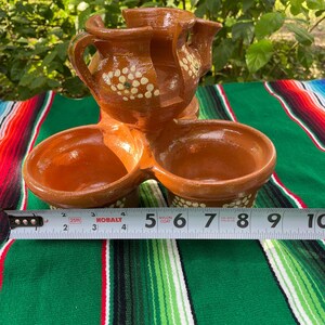 Beautiful Salsa and Napkin Centerpiece. Mexican Handmade Red Clay Three ...