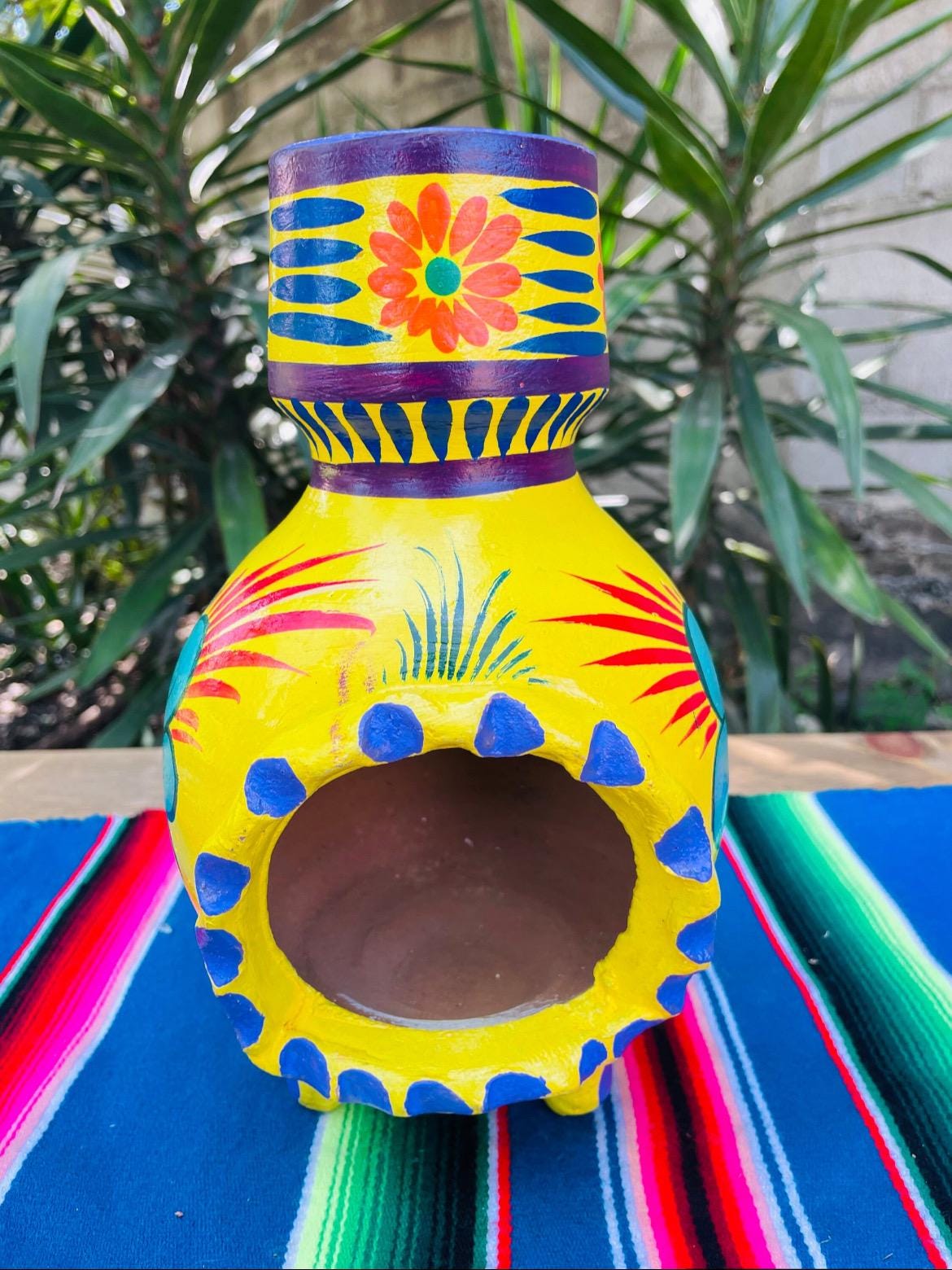 Hand Painted Clay Chimney Incense Burner, Hand Made Barro Chiminea ...