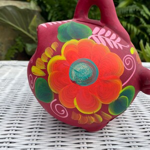 Large Hand Painted Piggy Bank, Mexican Folk Art Money Bank. Colorful ...