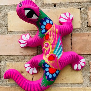 Mexican Folk Art Hand Painted Salamander / Gecko / Lizard . Wall Décor ...