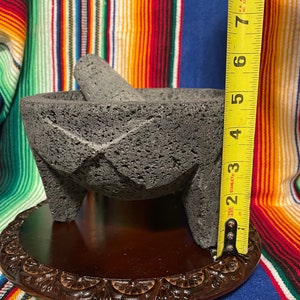 Stone Mortar and Pestle. Molcajete Volcanic Rock. Hand Carved Bow ...