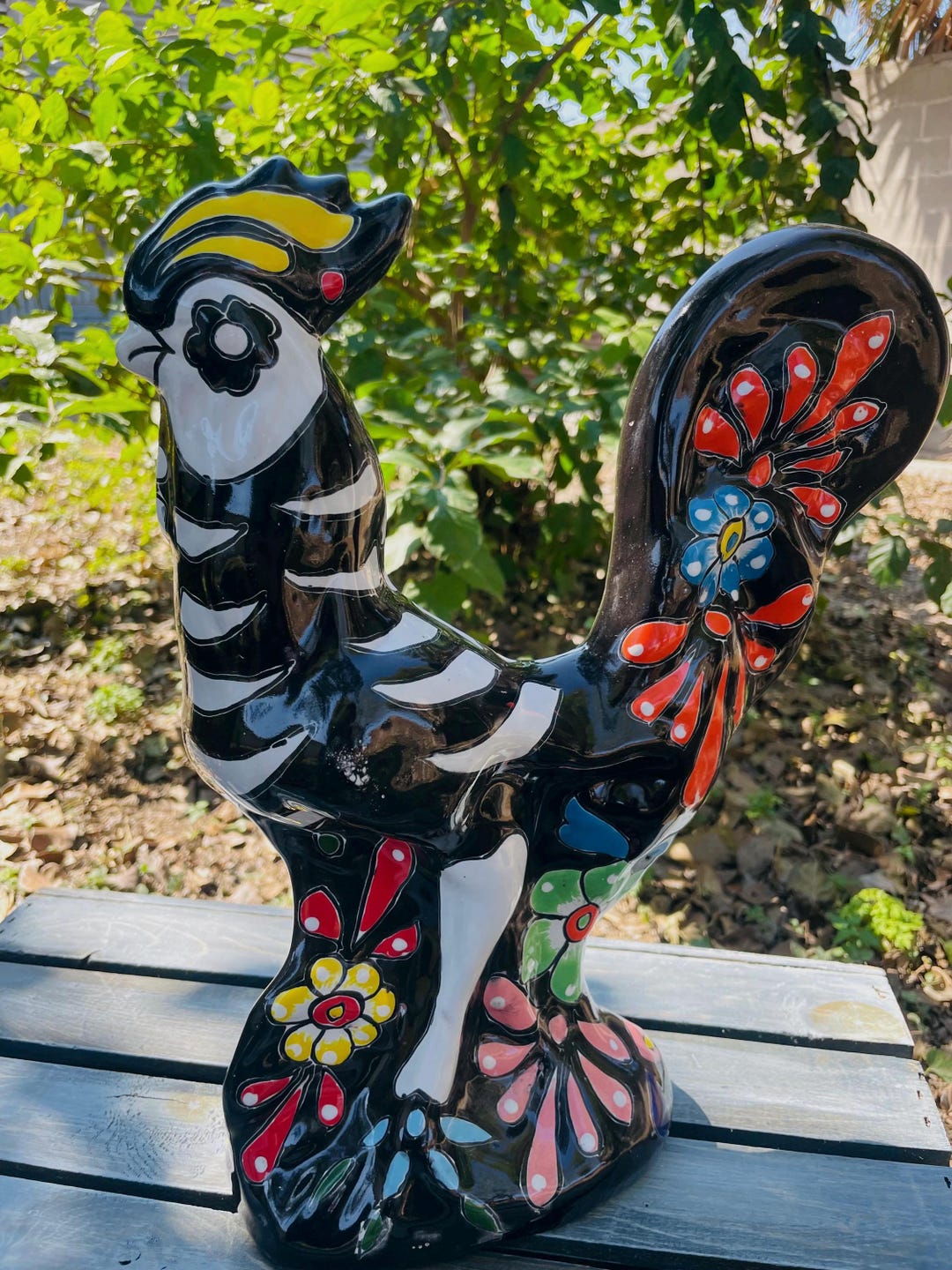 Extra Large Skeleton Rooster Dia De Los Muertos Talavera Figurine / Day ...