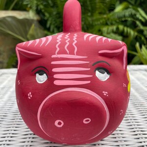 Large Hand Painted Piggy Bank, Mexican Folk Art Money Bank. Colorful ...