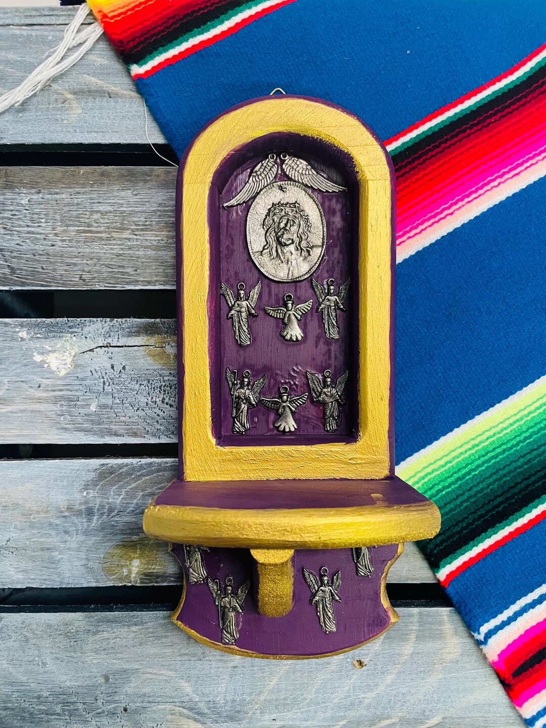Milagros Wall Altar, Christ and Angels, Crown of Thorns. Healing Charms ...