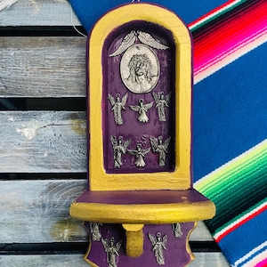 Milagros Wall Altar, Christ and Angels, Crown of Thorns. Healing Charms ...