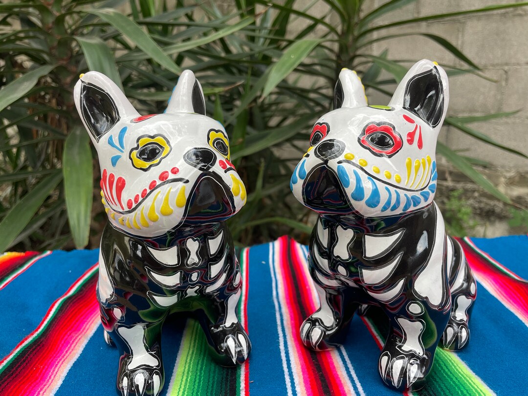 Mexican Talavera French Bull Dog Statue /pitbull Sculpture/ Frenchie ...