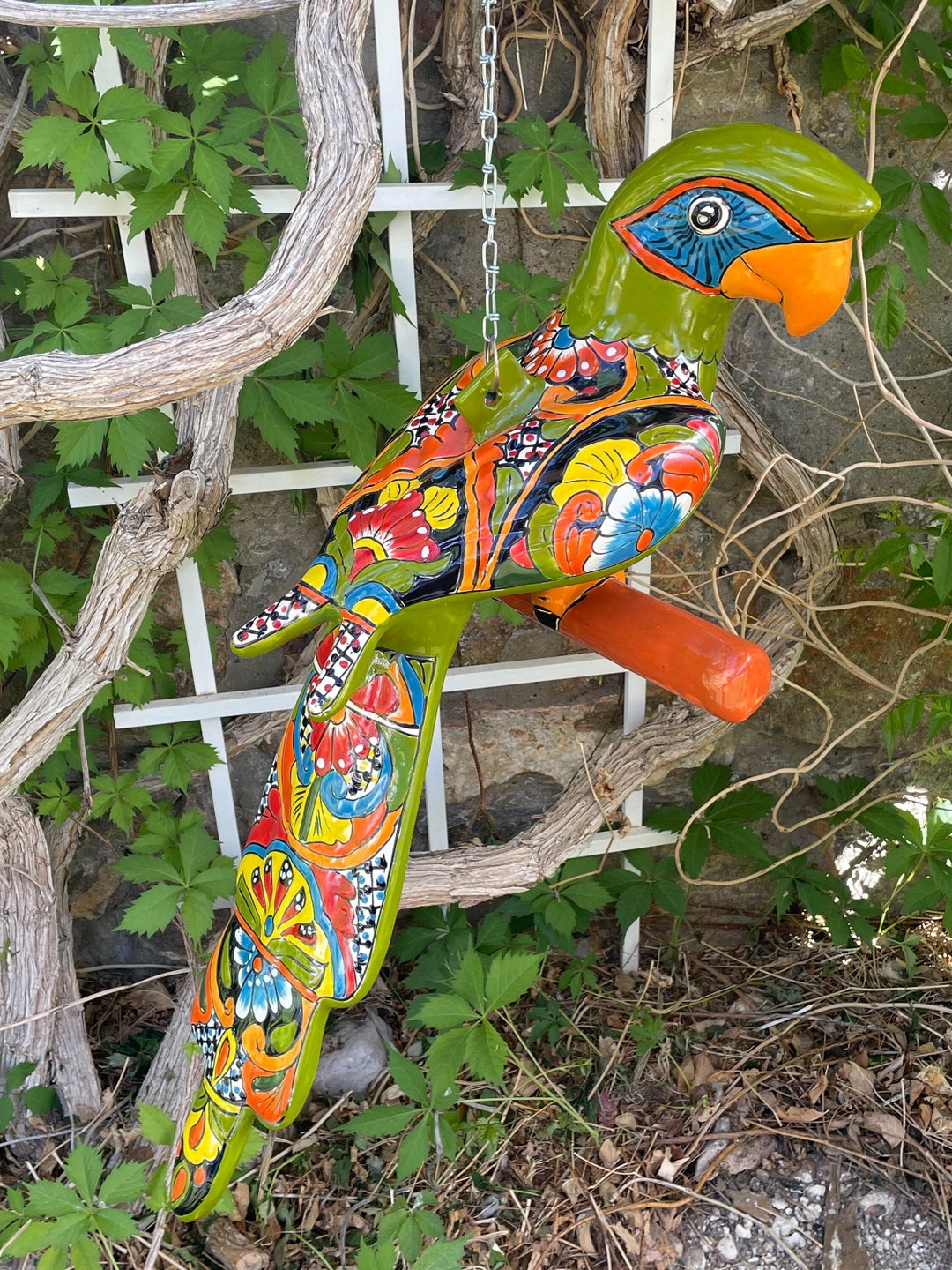 Huge Hanging Talavera Parrot. Exquisite Handmade Hand Painted Mexican ...