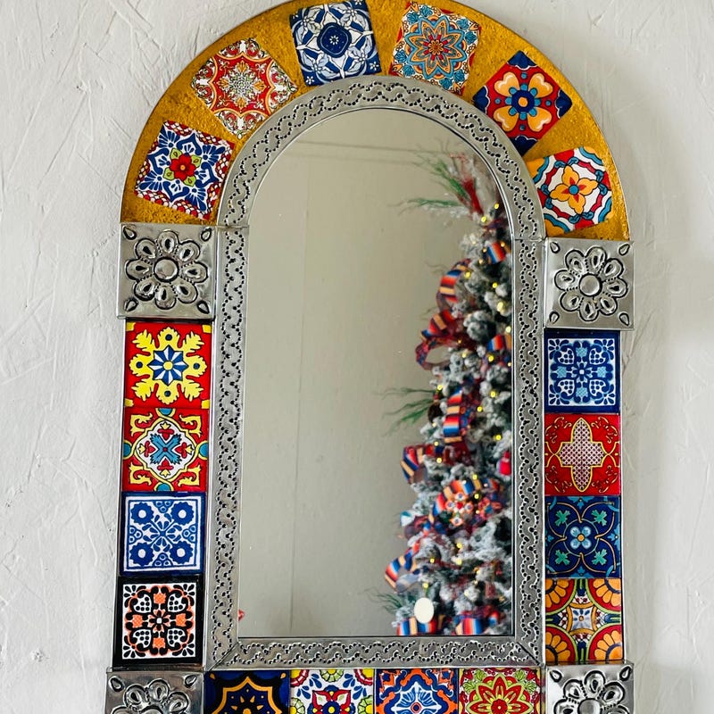 Mexican Tin Frame Wall Mirror - Etsy