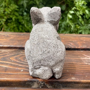 Rabbit Stone Sculpture. 100% Volcanic Rock. Garden Bird Stone Art. Rock ...