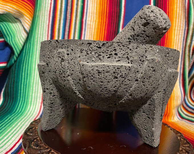 Housewarming Gift. Aztec Inspired Stone Mortar and Pestle. Molcajete ...