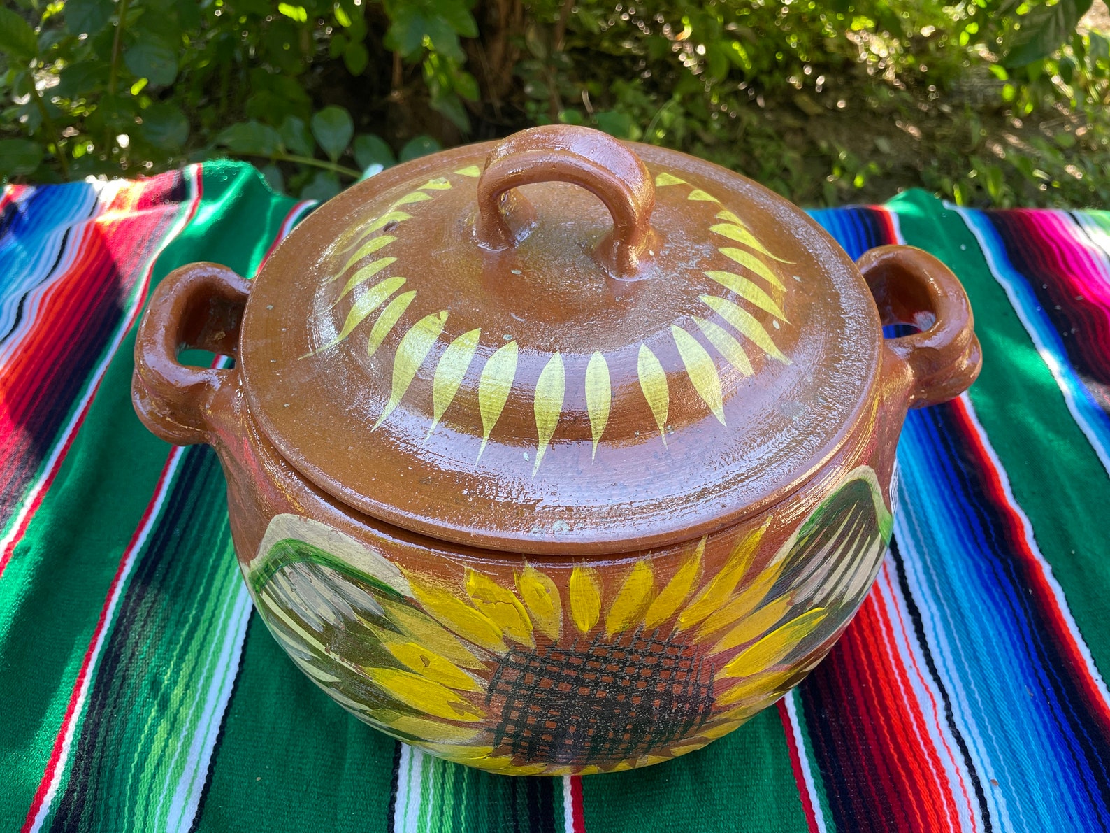 Large 4.5 Qt Cazuela Mexican Barro, Handmade Cazuela With Lid/ Pot ...