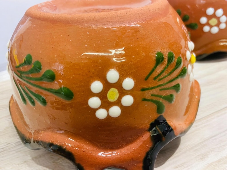 Set of Large Talavera Salsa Bowls. Mexican Handmade Red Clay Salsa ...