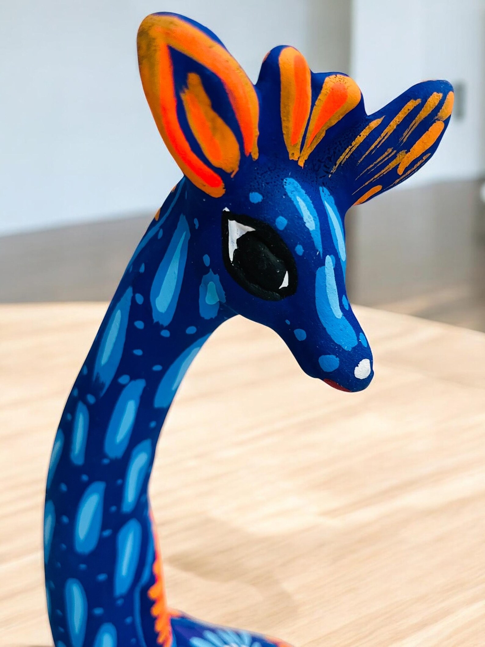 Giraffe Figurine Mexican Folk Art Hand Painted Matte Giraffe. Colorful ...