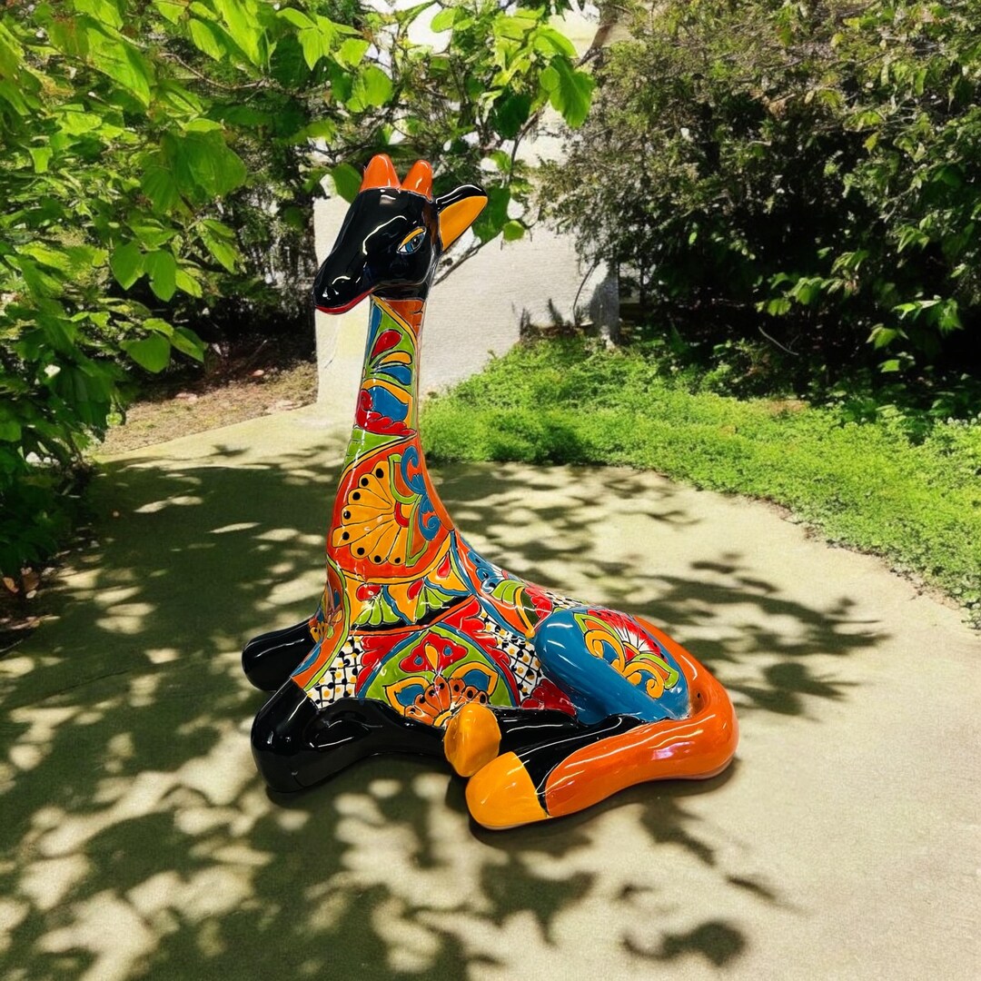 Huge Talavera Giraffe Sculpture. Handmade Mexican Pottery. High Quality ...