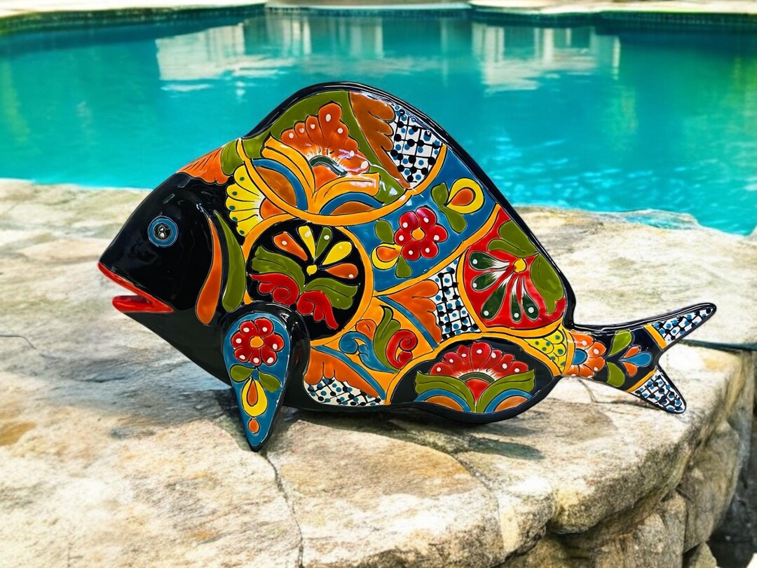 Huge Talavera Flounder Fish. Elegant High Quality Handmade Mexican ...