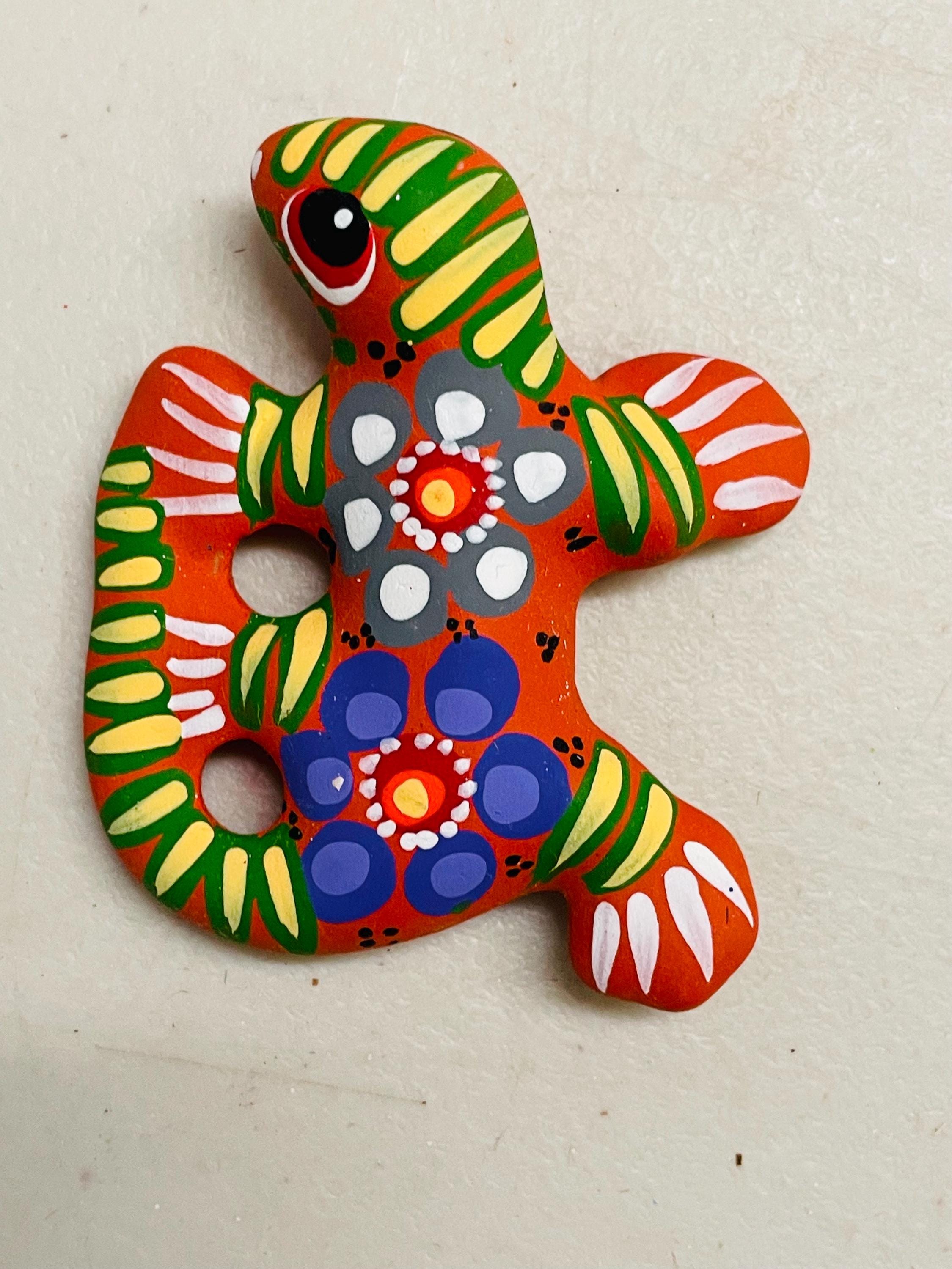 Mini Clay Iguana / Lizard. Hand Painted Mexican Folk Art. Wall Décor ...