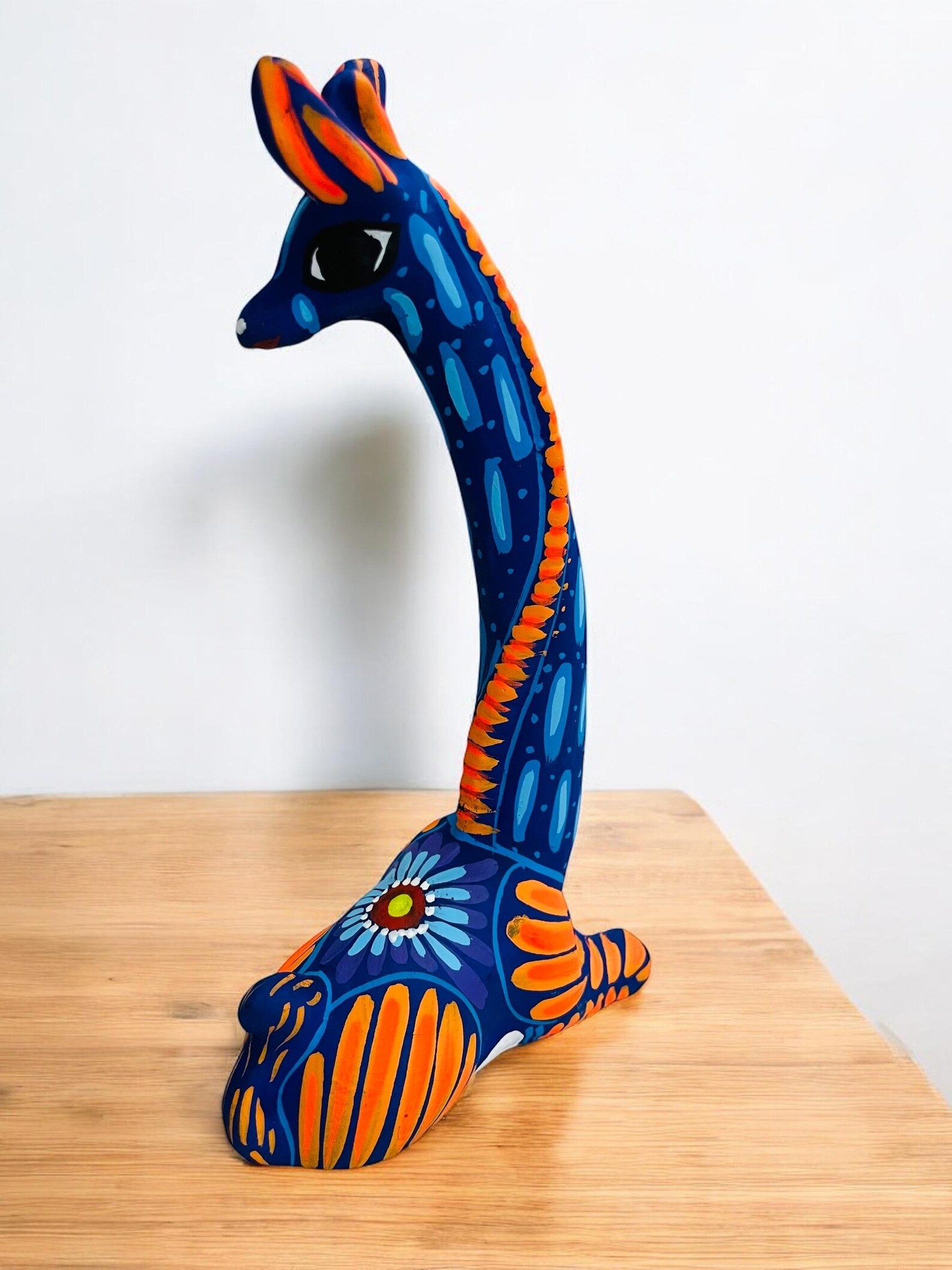 Giraffe Figurine Mexican Folk Art Hand Painted Matte Giraffe. Colorful ...