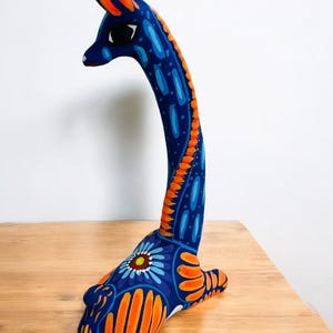Giraffe Figurine Mexican Folk Art Hand Painted Matte Giraffe. Colorful ...